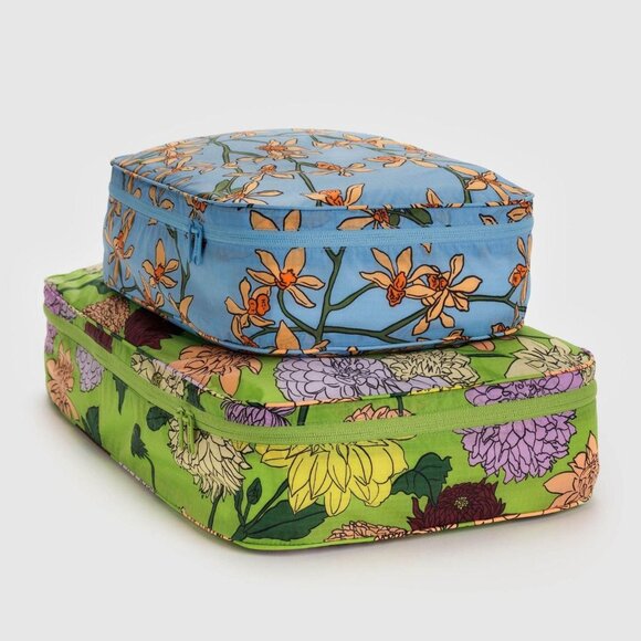 BAGGU | Bags | Nwt Baggu Large Packing Cube Set Garden Flowers Orchid ...